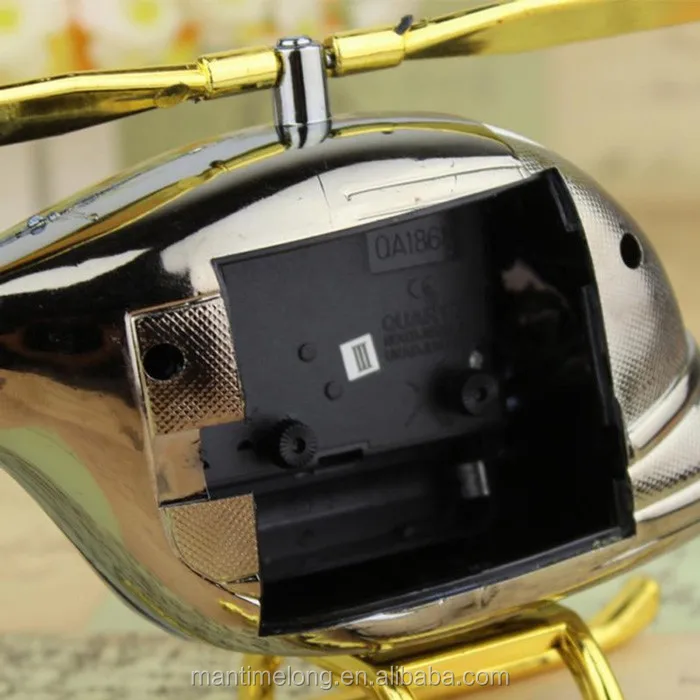 Helicopter Shape Clock - Stylish Alarm with Adjustable Knobs