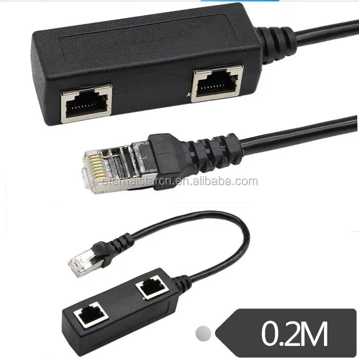 2 1 Rj45 네트워크 분배기 어댑터 케이블 1 2 방법 여성 소켓 포트 Lan 이더넷 네트워크 분배기 Y 케이블