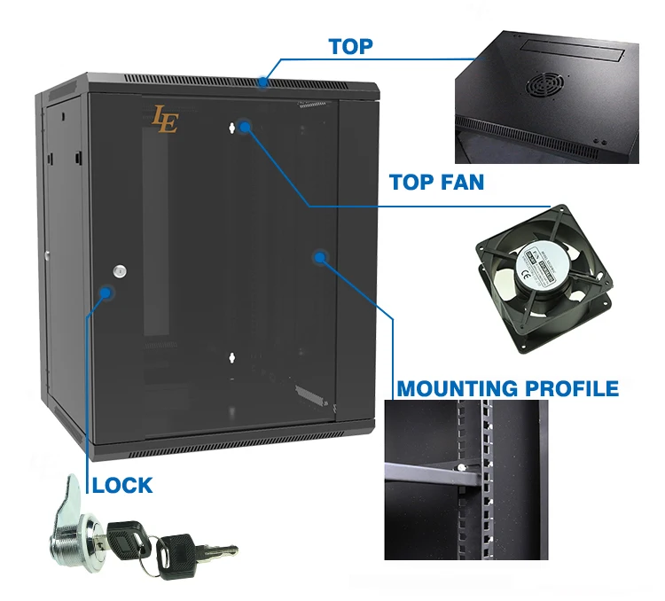 Mini Server Rack Wall Mounted Network Cabinet Enclosure Box High ...