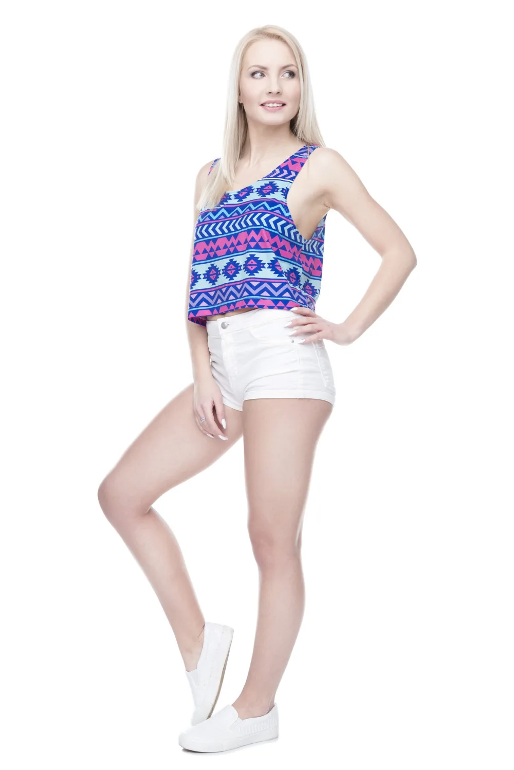 2016 Oem Cartoon Print Wholesale Fashion Sexy Women Crop Top With High