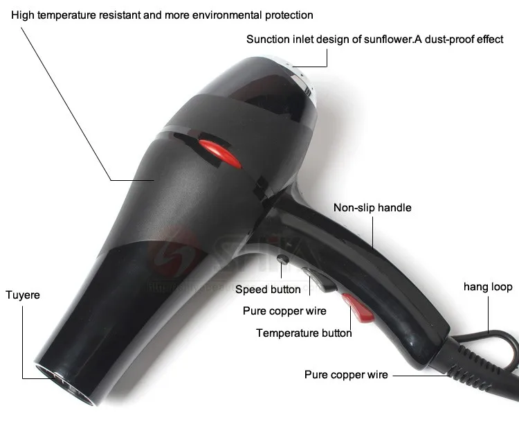 Speed Ac Salon 2200w Ceramic Ironic Hood Fan For Steam Professional ...