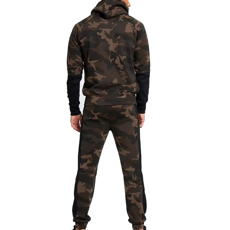Custom Mens Camo Black Panel Skinny Tracksuit Wholesale Slim Fit Jogger ...