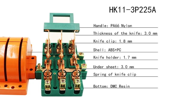 3p 225a Double Throw Knife Switch for Generator Changeover