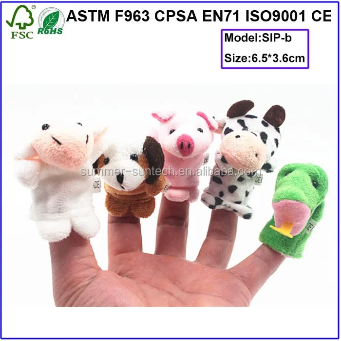 10 Styles Animals Plush Finger Puppet Stufffed Finger Puppet - Buy ...