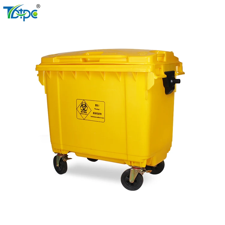 600L Biohazard Mobile 4 Wheel Garbage Bin - Sustainable & Durable