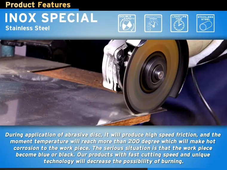 9" 230X1.9X22MM EN12413 standard Cutting Wheels for stainless and Inox ...