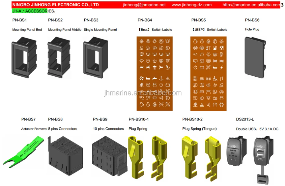 Carling Rocker Switch Labels - Durable & Clear Identification