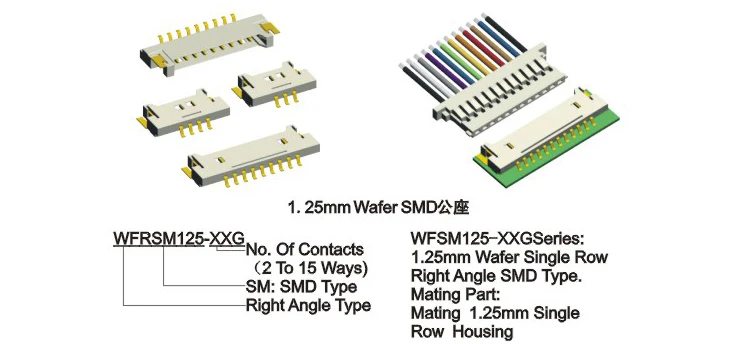 Single Row 1.25mm Female Pcb Connector 2 3 4 5 6 7 8 9 10 11 12 13 14 ...