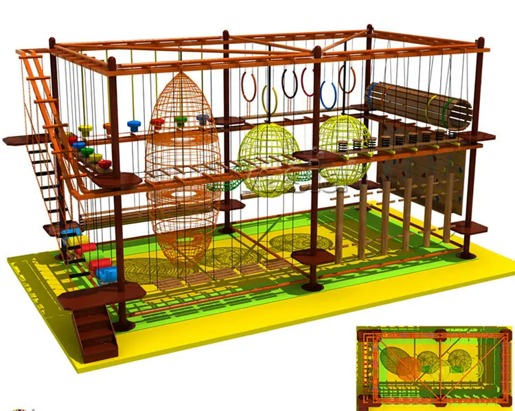 Children High Hexagon Adventure Park Rope Courses For Shopping Mall ...