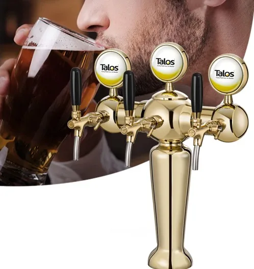 TALOS Parisian Tap Tower Chrome 3-way Dispensing Tower Draft Beer Tower ...