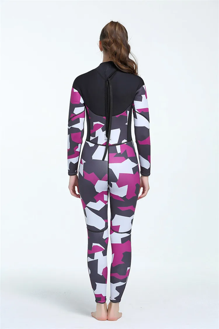 Women Lady Siamese Wetsuit 3mm Neoprene Diving Suit Cool Water Full ...