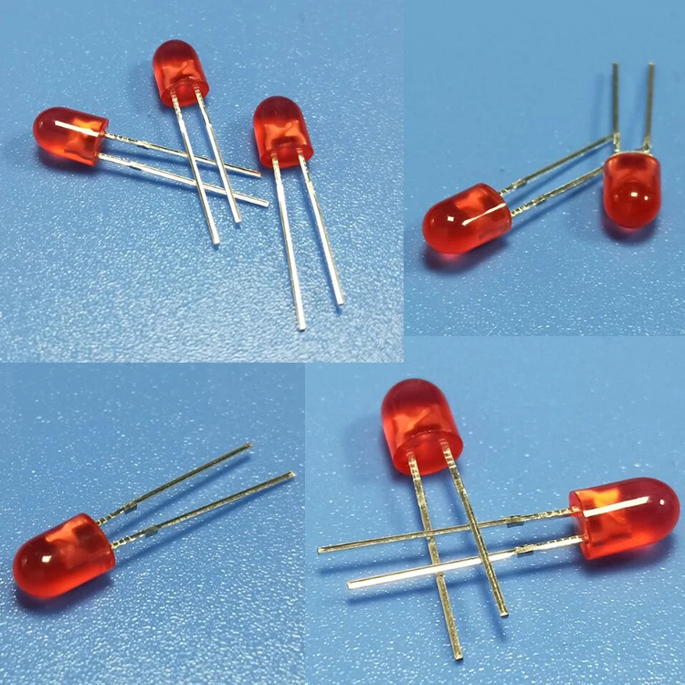 High Brightness 12v 5mm Led Round Oval Straw Hat Red Led Diode - Buy ...