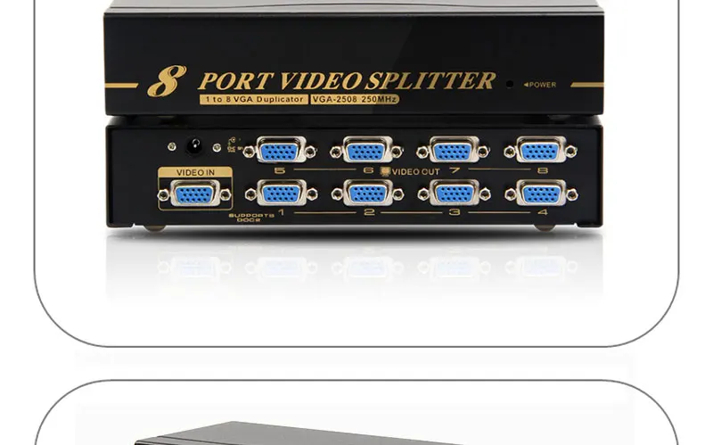 8 Port VGA Splitter Amplifier - Boost Signal for Multi Monitors