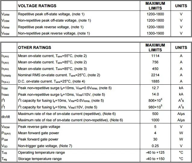 Westcode Thyristor Module N1114LS160 Phase Control Thyristor Products ...