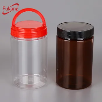1 Liter Clear Plastic Bottle,Wide Mouth Cylinder Container With Lid ...