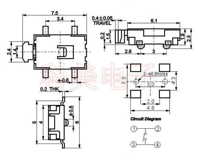 Smd Smt Side Push Button Tact Switch - Buy Smt Side Push Button Tact ...