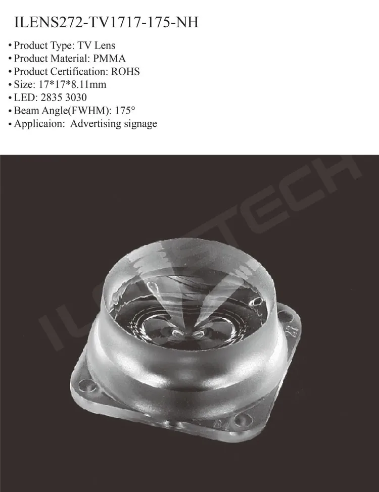 175 Degree Plano Concave LED Lens for Backlight TV Signage