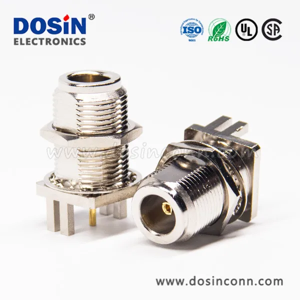 Straight Edge Mount Female Bulkhead Rf Coaxial N Type Connector For Pcb ...