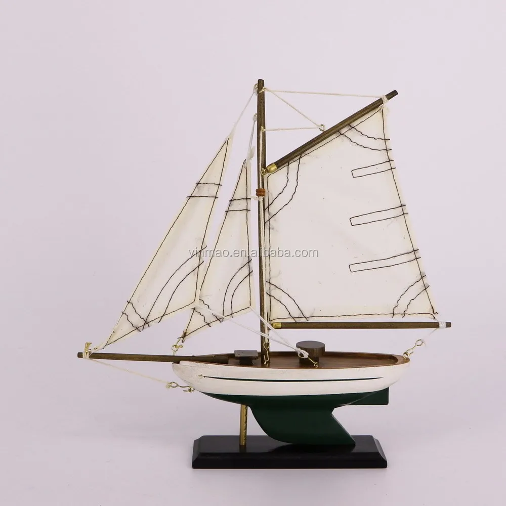Set 4 Antique Finish Wooden Sailing Ship Model,24x4x34cm Small Boat ...