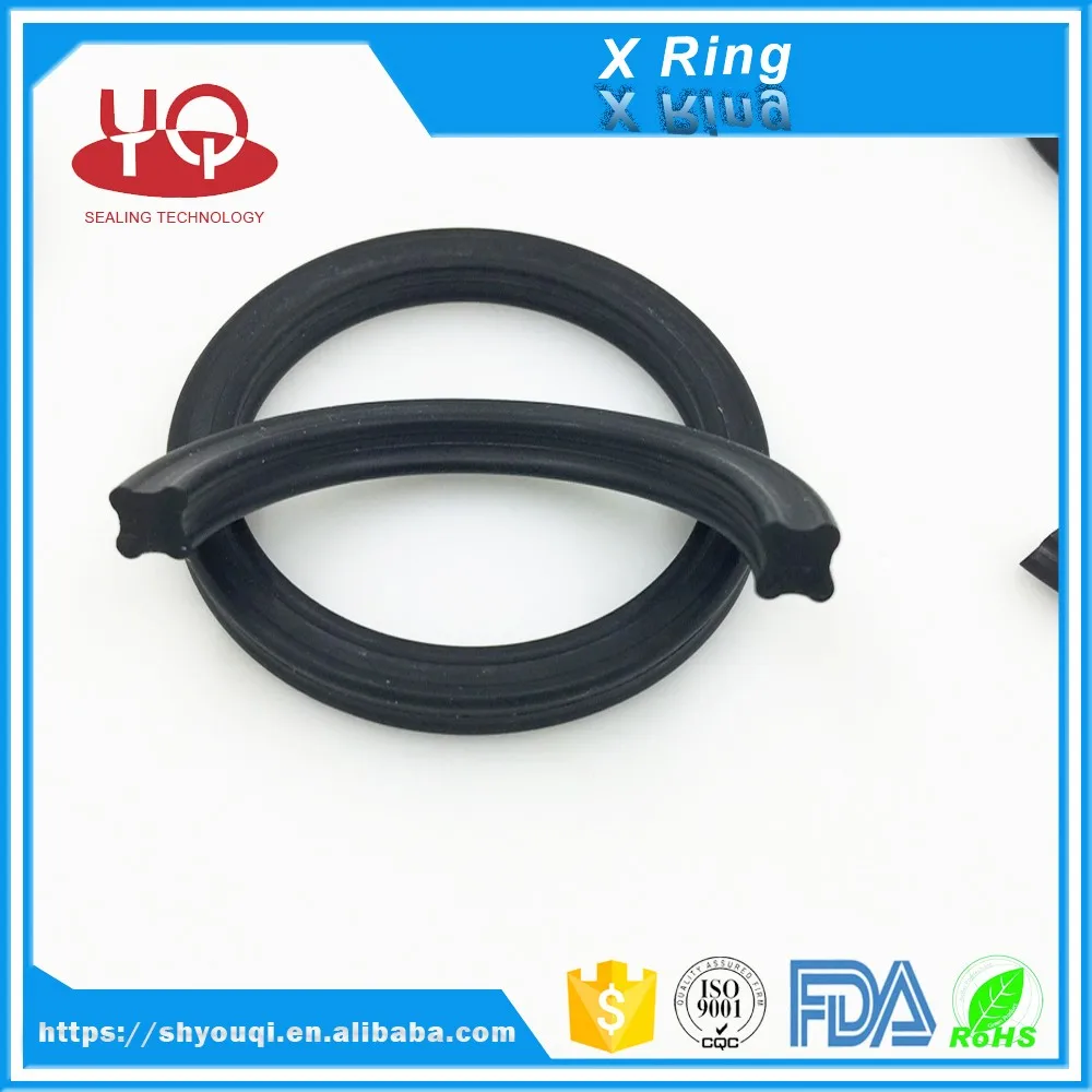 Rubber FKM Seals X-Ring Fpm Sealing Quad Ring Cross Section Star Shape ...