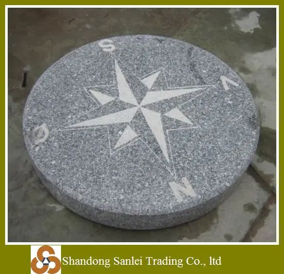 Stone Compass Granite Stepping Stone Paver - Modern Park Solution