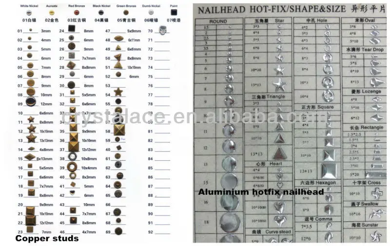 Korean Hot Fix Nailhead - Lead Free, Multi Faceted Rhinestones