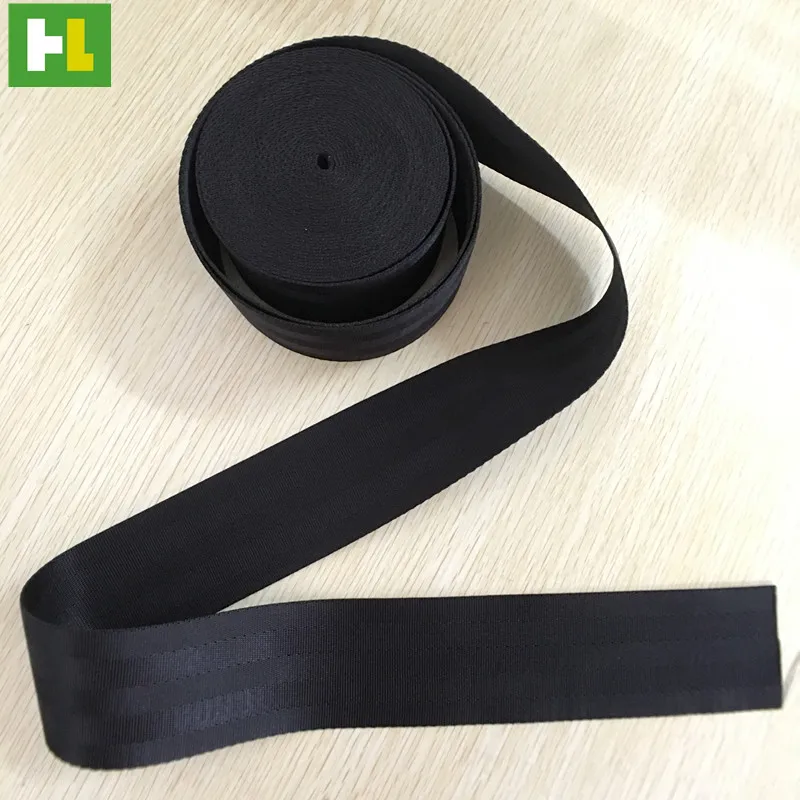 Black 2 Inches Nylon Webbing Material With High Breaking Strength ...