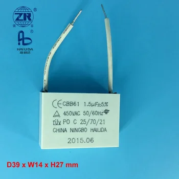 Motor Capacitor Cbb61 Sh Po 1.5mfd Capacitors With Ul Listed E193081 ...