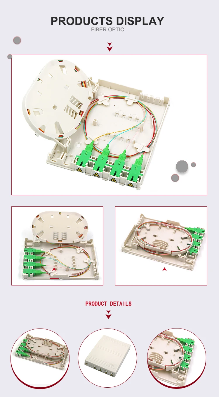 4 Core Ftth Fiber Optic Termination Box Distribution Box Fiber Fdf ...