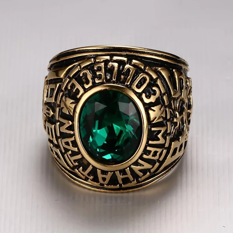 Ywmt 2019 Wholesale Vintage Saudi Arabia Emerald Gemstone Gold Ring For ...