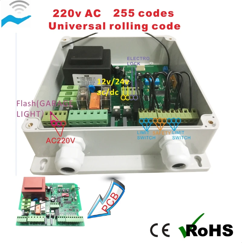 Rolling Code Swing Gate Control Board with 220V AC PCB
