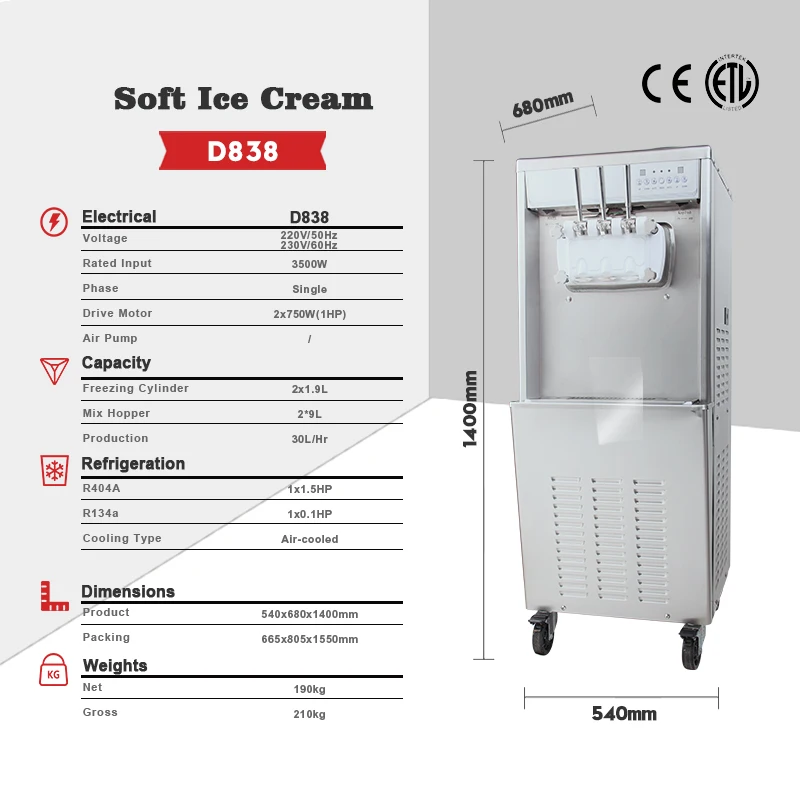 D838 Donper Ice Cream Machine - Efficient & Sustainable