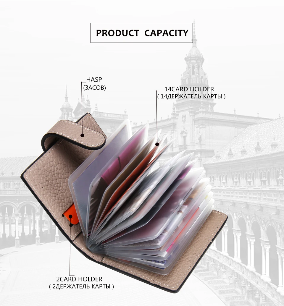 Oem Genuine Leather Multiple Credit Card Holder Hasp Wallets For Ladies ...