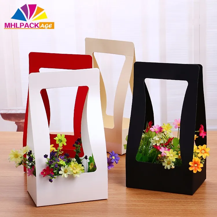 Paper Bag Flowerpot - Fresh Plant Carrier BOX MHL54GH