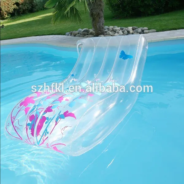Transparent Flower Printing Sofa Inflatable Swimming Pool Float Sofa ...