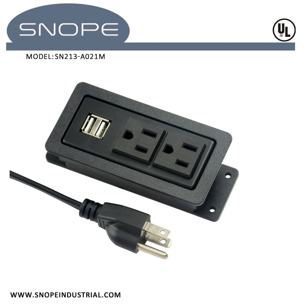 Mini Hotel Surface Mounted Desk Power Outlet With Cap 2.1a Usb Charge ...