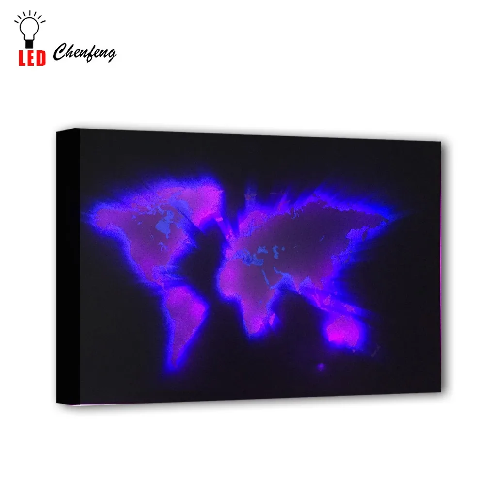 Illuminate Your Living Room with Unique World Map Canvas