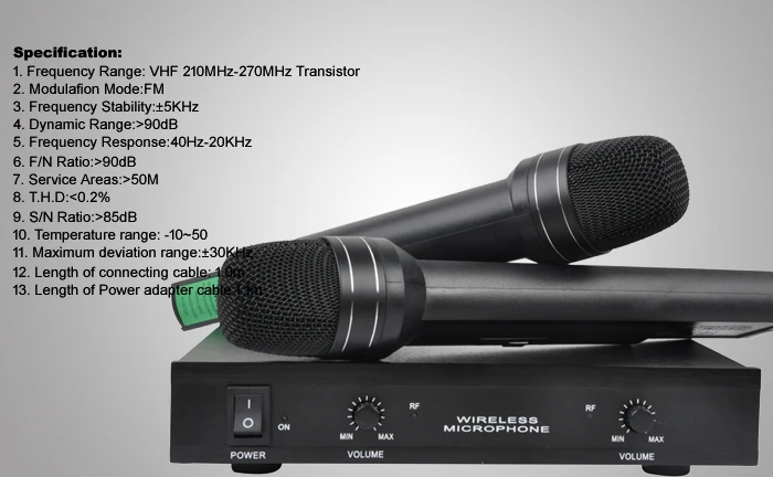 Cheap Price Home Audio Video Karaoke Mic Wireless Microphone For Tv Vhf ...