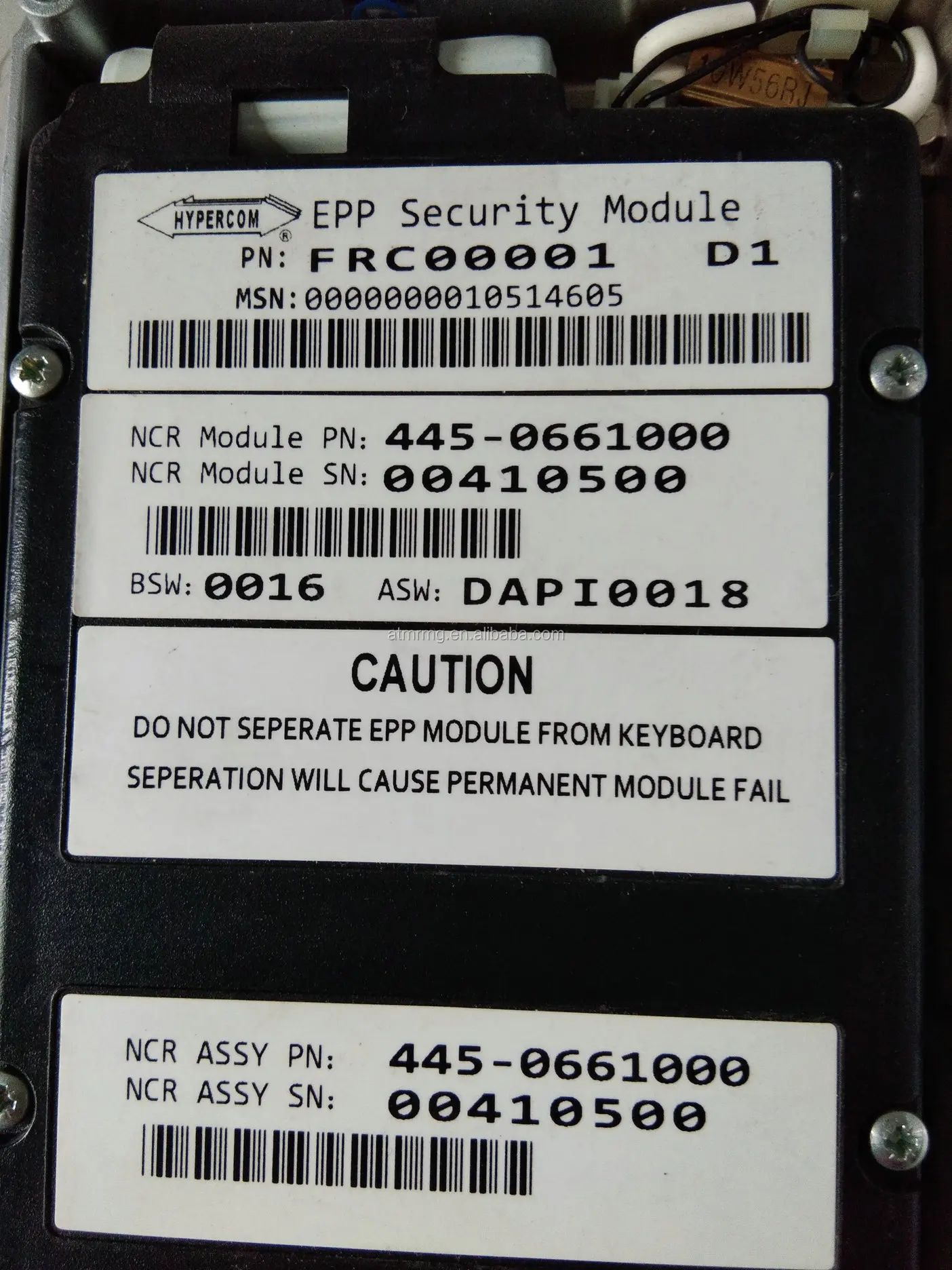 NCR ATM Machine FRC00001 D1 EPP Security Module 445-0661000