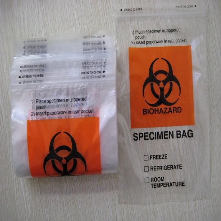 Custom Medical Use Zipper Biodegradable Biohazard Specimen Bags With ...
