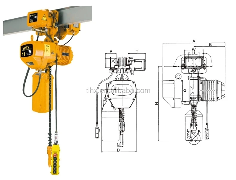 Construction 1 Ton Electric Chain Hoist Electric Beam Trolley - Buy ...
