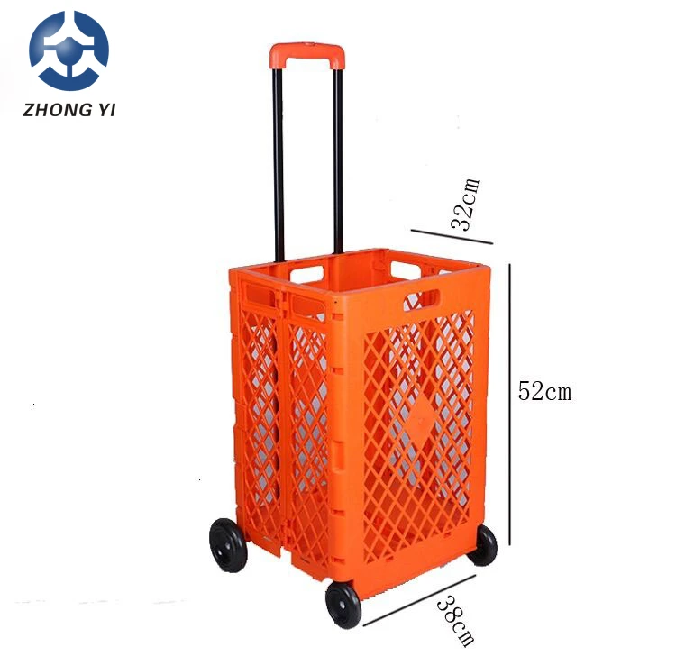 Portable Folding Mesh Basket Trolley Cart - Buy Mesh Folding Cart ...