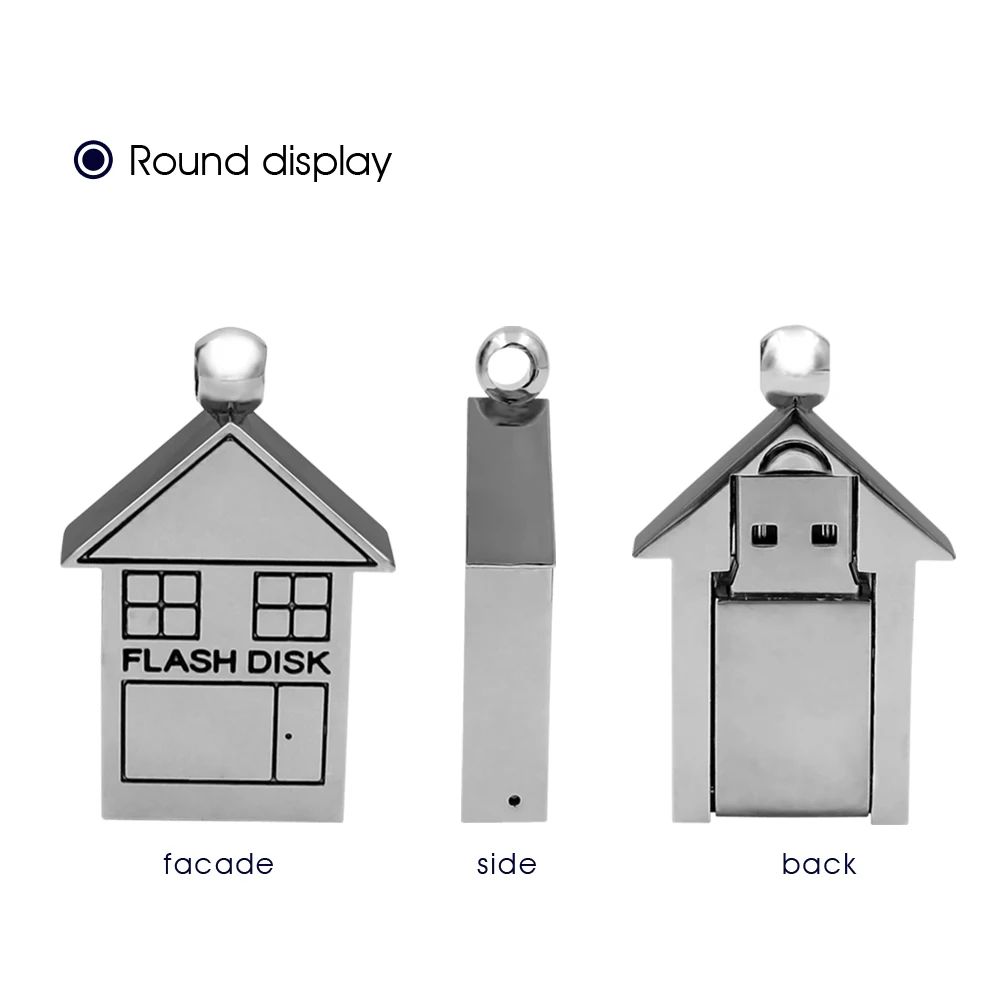 Metal House Shaped Efficient USB Flash Drive 64gb Pendant Usb Memory ...