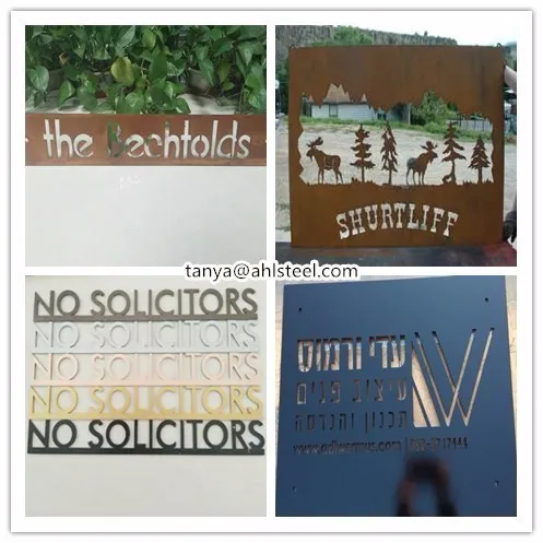 Laser Cut Corten Steel Vintage Signs with Door Numbers