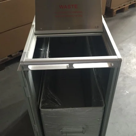 Aluminum Full Airline Aircraft Waste Trolley - 100kg Capacity