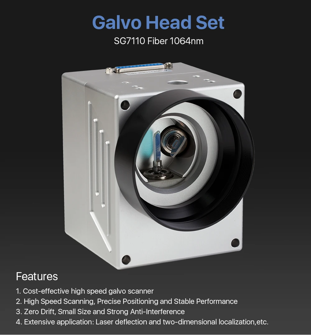 Cloudray Am32 Fiber Scaning Galvo Head / Galvanometer Sg7110 Red Dot For Laser Marking Machine ...