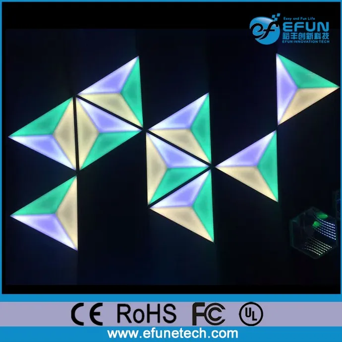 Diy 3d Triangle Shape Decorative Rgb Color Changing Led Light Wall ...