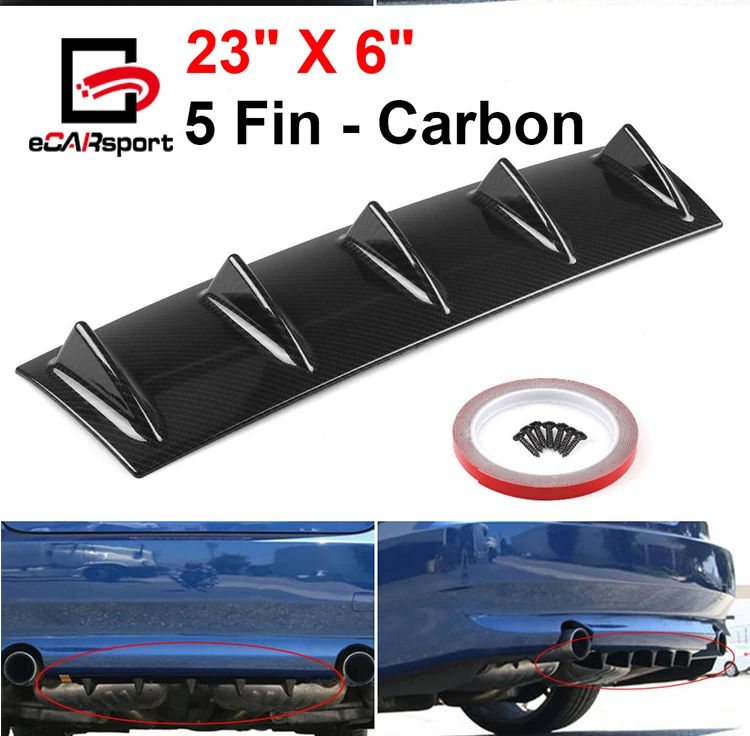 Universal Abs Rear Bumper Lip Spoiler Deflector Splitter Lower Rear ...