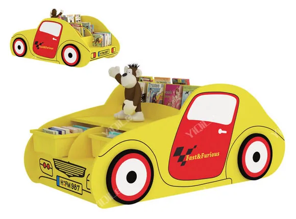 Car Style Shelves For Children Book Wooden Kindergarten Bookshelf ...