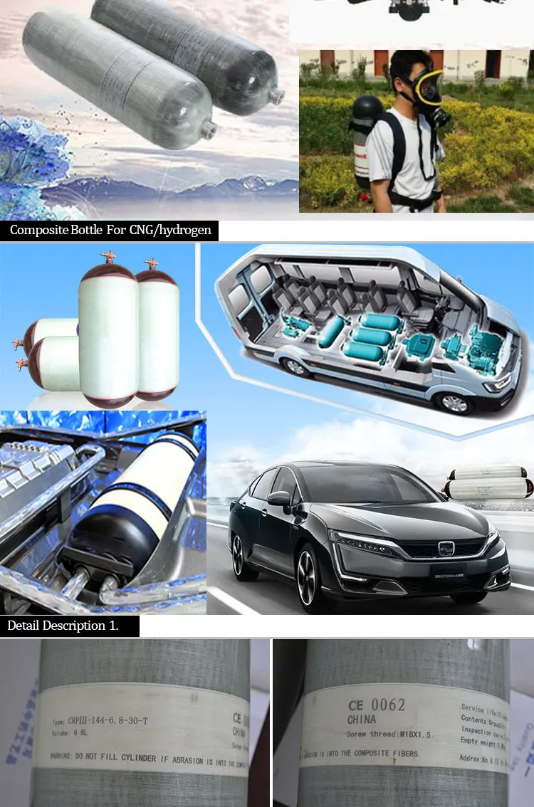 Wholesale Carbon Fiber Composite Cylinder 4500psi 0.35l Carbon Fiber ...